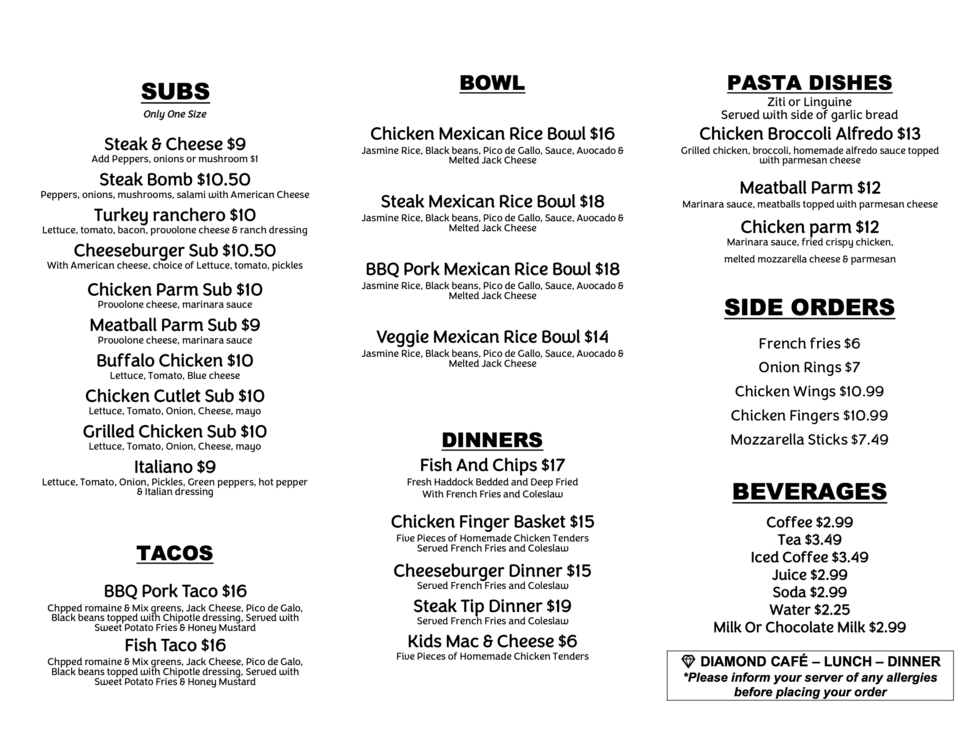 Diamond Café - Northborough Ma